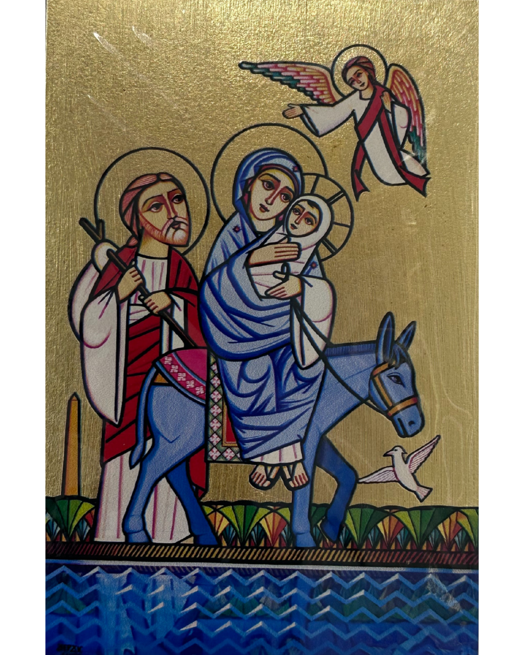 Coptic Icon of Flight to Egypt style II – Saint Antony Gift shop